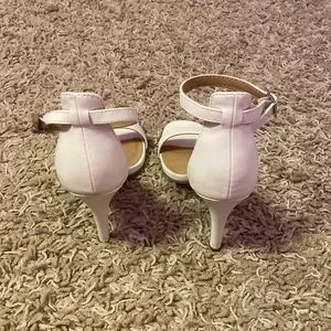 Material Girl | Shoes | Material Girl White Opentoe Ankle Strap Heels ...